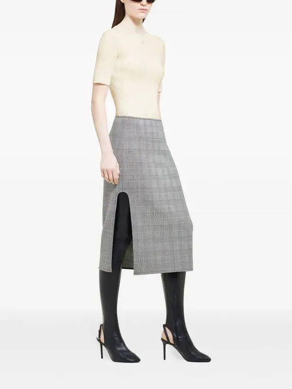 COURREGES Oblique Prince Of Wales Midi Skirt - Black