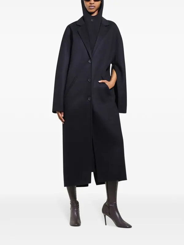 COURREGES Double-face Wool Cocoon Coat