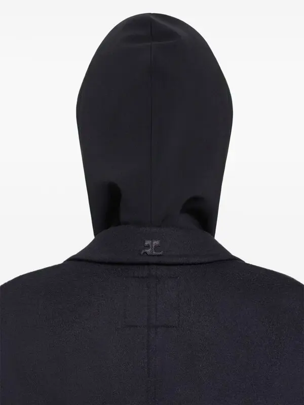 COURREGES Double-face Wool Cocoon Coat