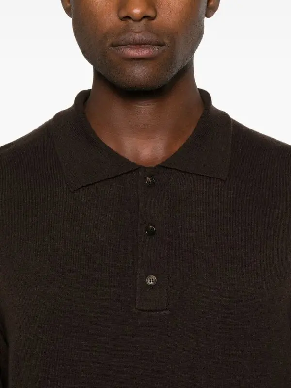 ZANONE Knitted Polo Shirt - Brown