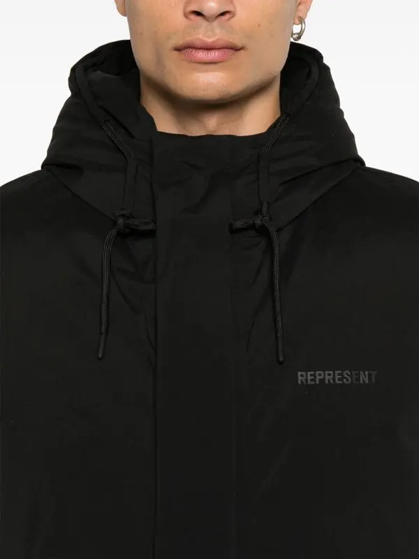 REPRESENT Hooded Puffer Jacket - Black