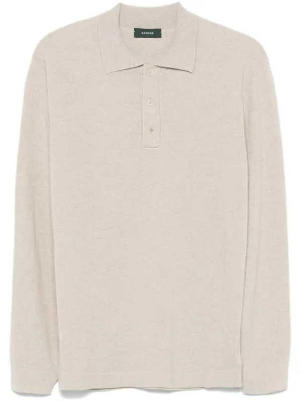 ZANONE Marl-knit Polo Shirt - Neutrals