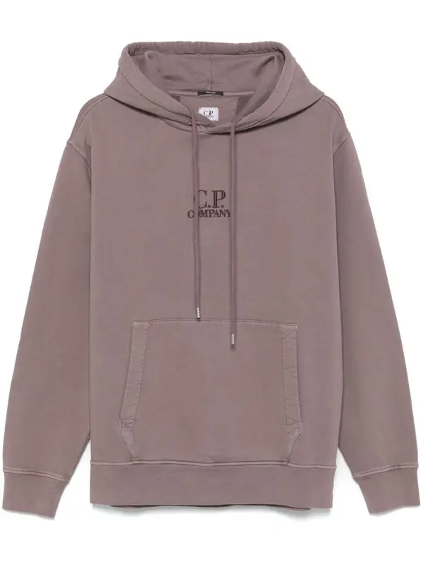 C.P. COMPANY Logo-embroidered Hoodie - Purple