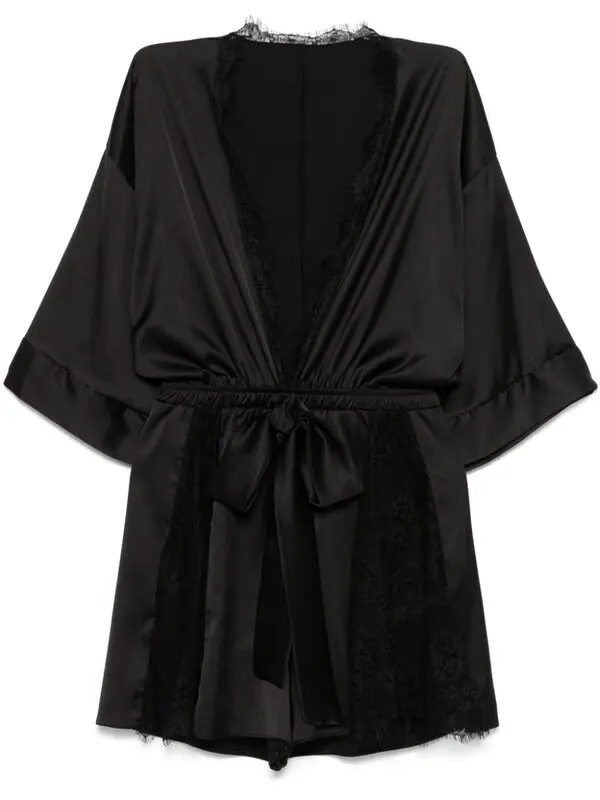 Alchemy Fashions X Lia Aram Lace-trim Playsuit - Black