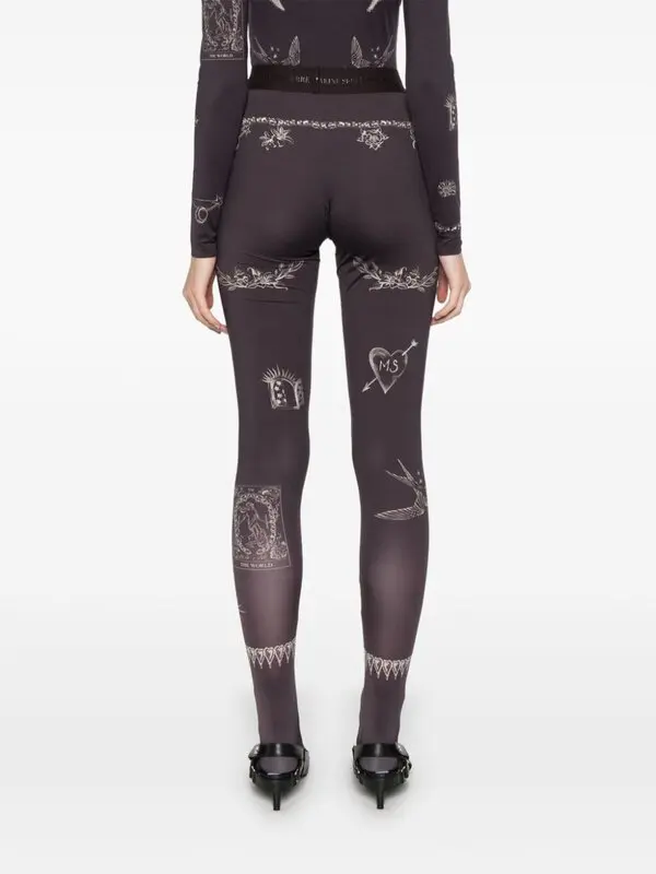 MARINE SERRE Tattoo-printed Jersey Tights