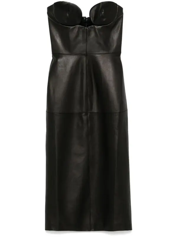 NENSI DOJAKA Leather Midi Dress