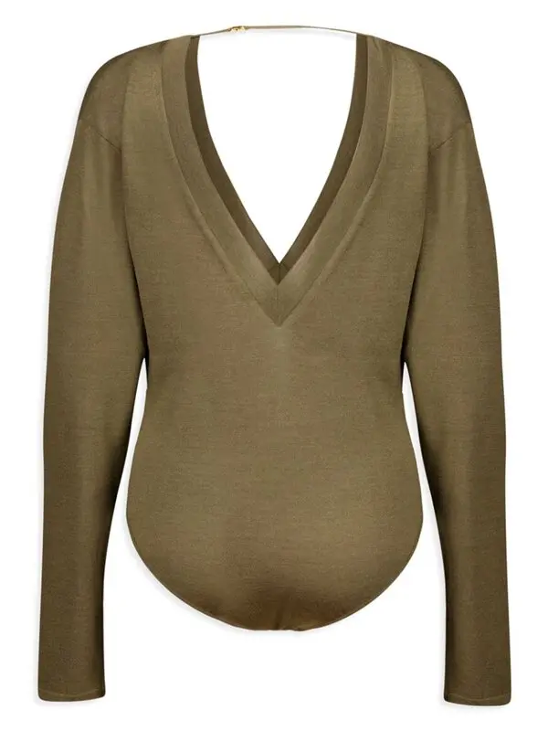 Saint Laurent Fine-knit Bodysuit - Green