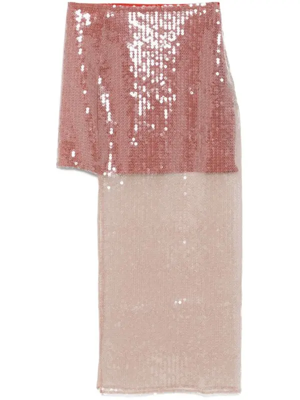 NENSI DOJAKA Asymmetric Sequin Midi Skirt