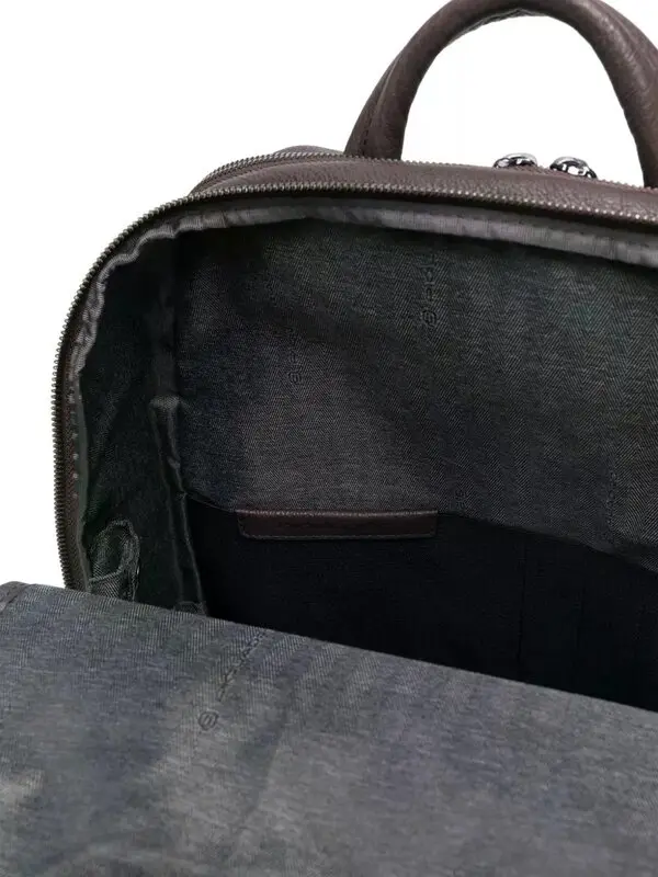 PIQUADRO 15.6-inch Leather Laptop Backpack