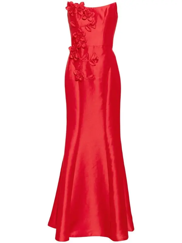 chinese dress ladies Marchesa Notte Tulle Illusion Cape Effect Maxi Dress