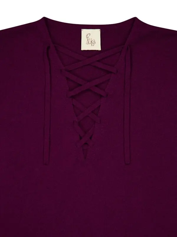PAULA Lace-up Cashmere Sweater