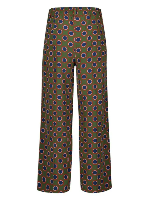 PAULA Printed Silk Trousers - Green