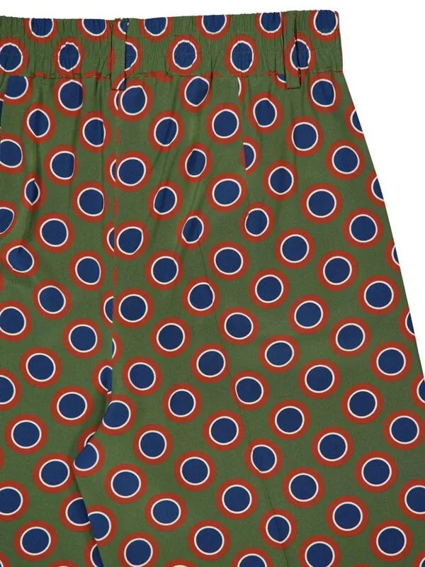 PAULA Printed Silk Trousers - Green