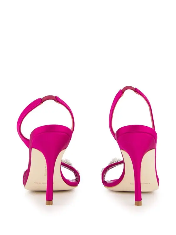 Manolo Blahnik 90mm Lamisan Slingback Sandals - Pink