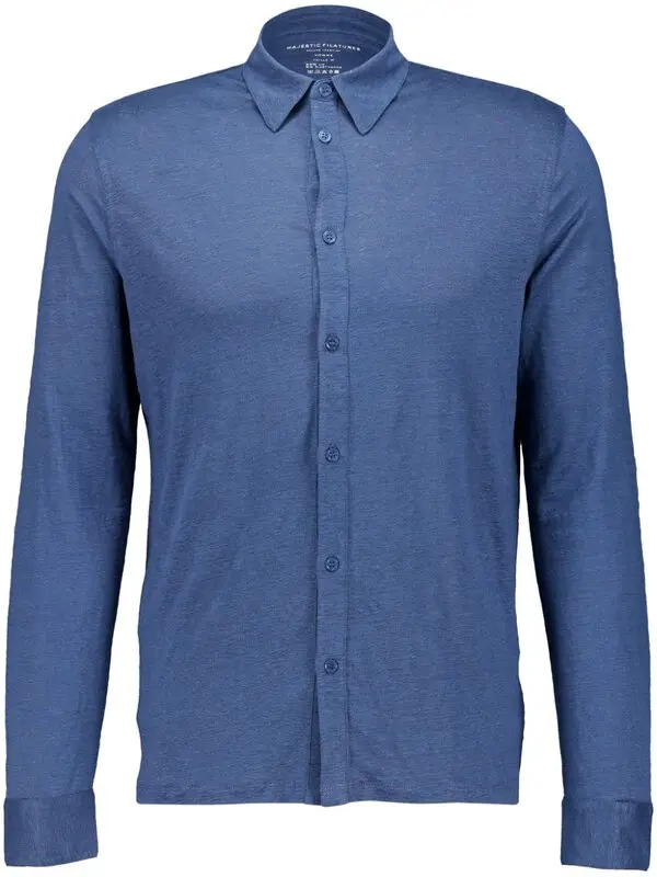 Majestic Filatures Linen-flax-blend Shirt - Blue