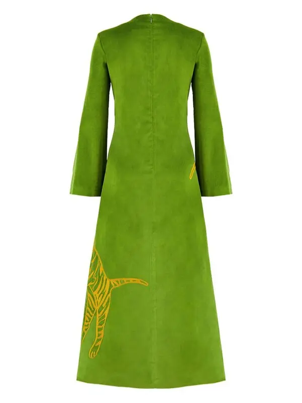 PAULA Embroidered Velvet Dress