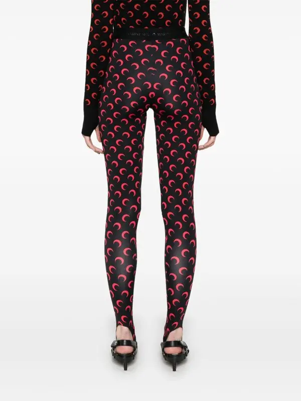 MARINE SERRE Moon Jersey Leggings - Black