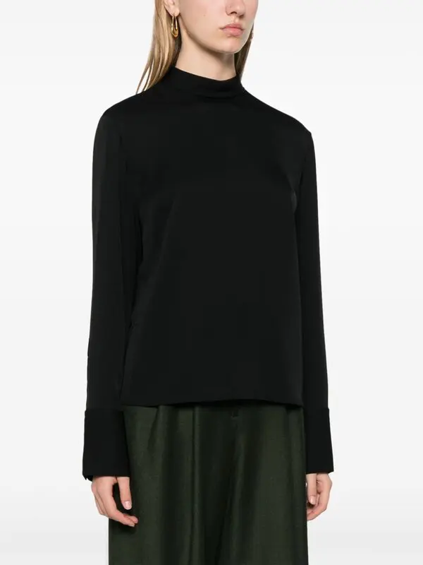 Theory Scarf-detail Silk Blouse - Black