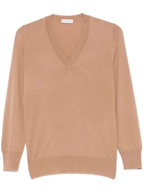 LE TRICOT PERUGIA V-neck Sweater - Brown