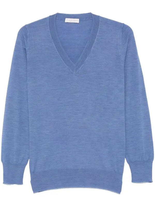 LE TRICOT PERUGIA V-neck Sweater - Blue