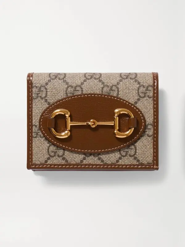 Gucci Horsebit 1955 Leather-trimmed Printed Coated-canvas Wallet - Neutrals