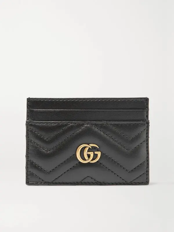 Gucci Gg Marmont Quilted Leather Cardholder - Black