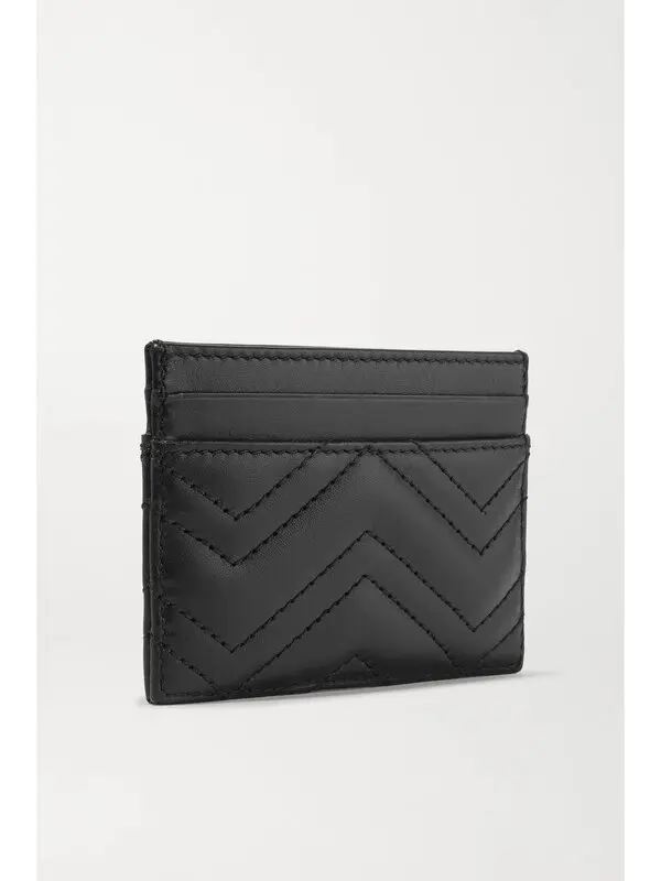 Gucci Gg Marmont Quilted Leather Cardholder - Black