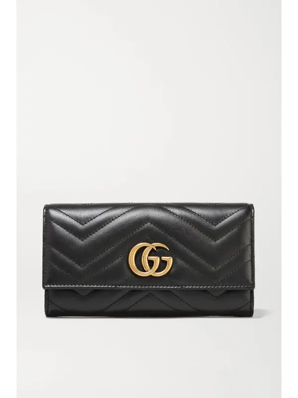 Gucci Gg Marmont Quilted Leather Wallet - Black