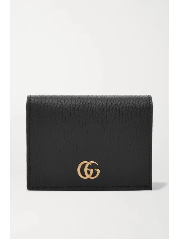 Gucci Net Sustain Marmont Petite Textured-leather Wallet - Black