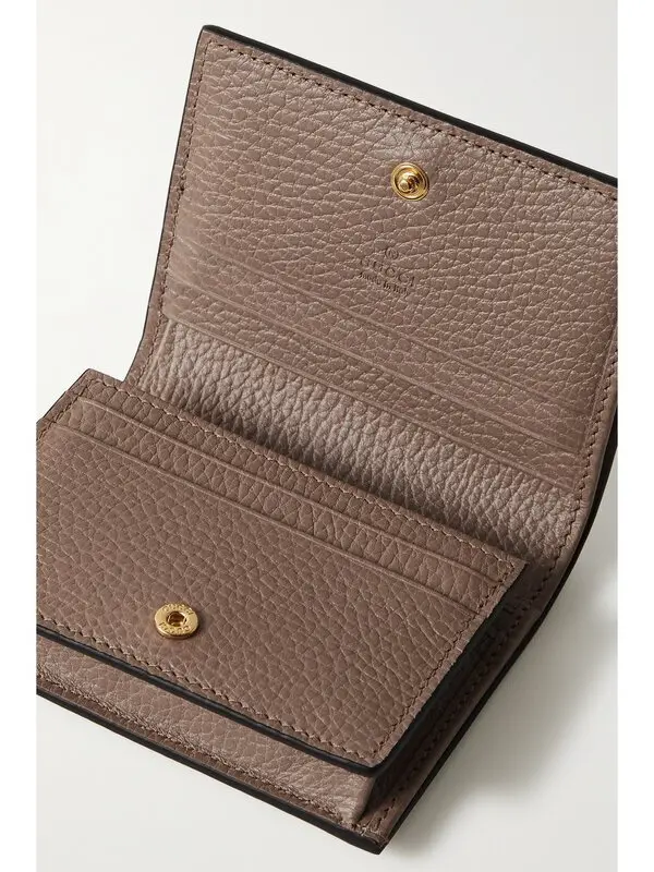 Gucci Gg Marmont Petite Textured-leather And Printed Coated-canvas Wallet