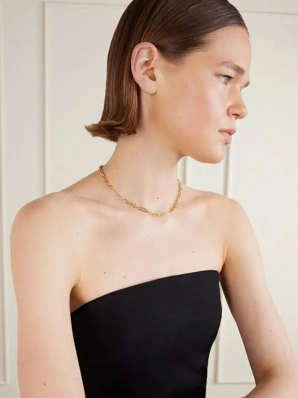 FOUNDRAE Small Mixed Clip 18-karat Chain Necklace