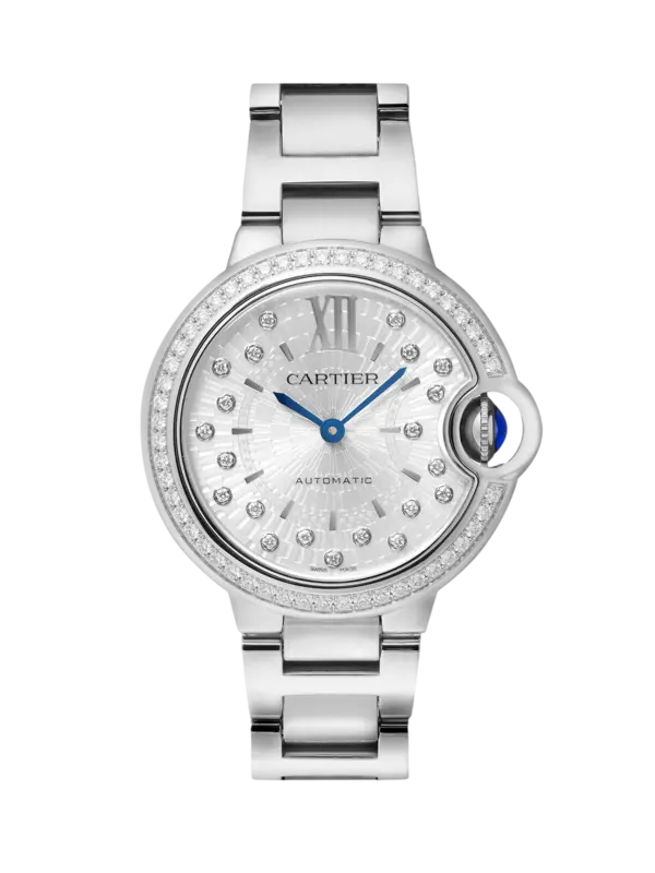 CARTIER Ballon Bleu De Automatic 33mm Stainless Steel And Diamond Watch - White