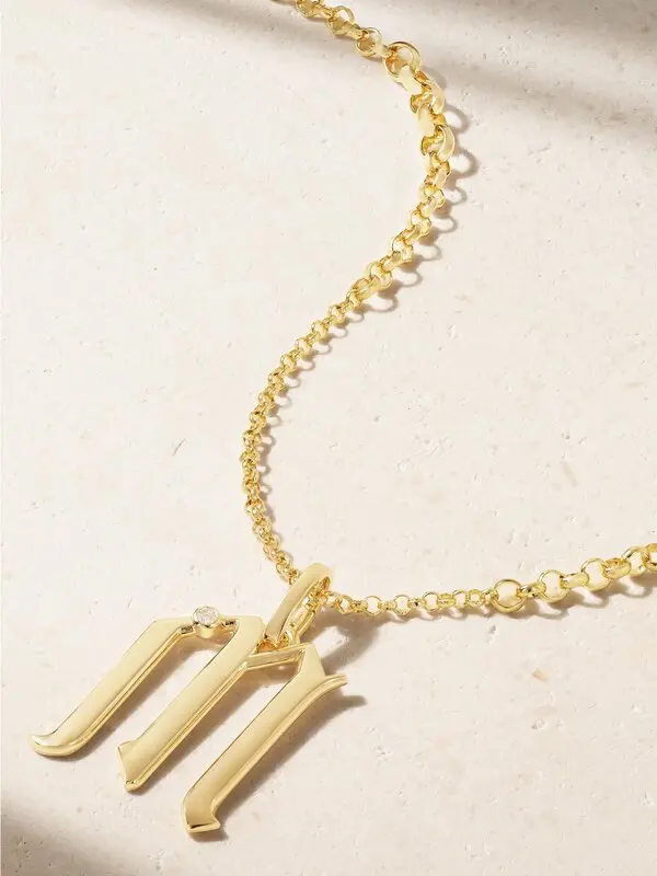 FOUNDRAE Initials 18-karat Diamond Pendant