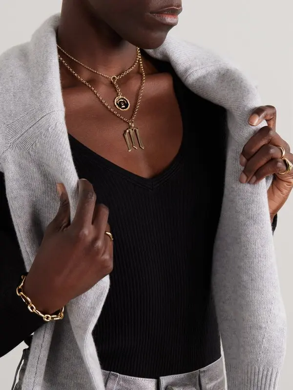 FOUNDRAE Initials 18-karat Diamond Pendant