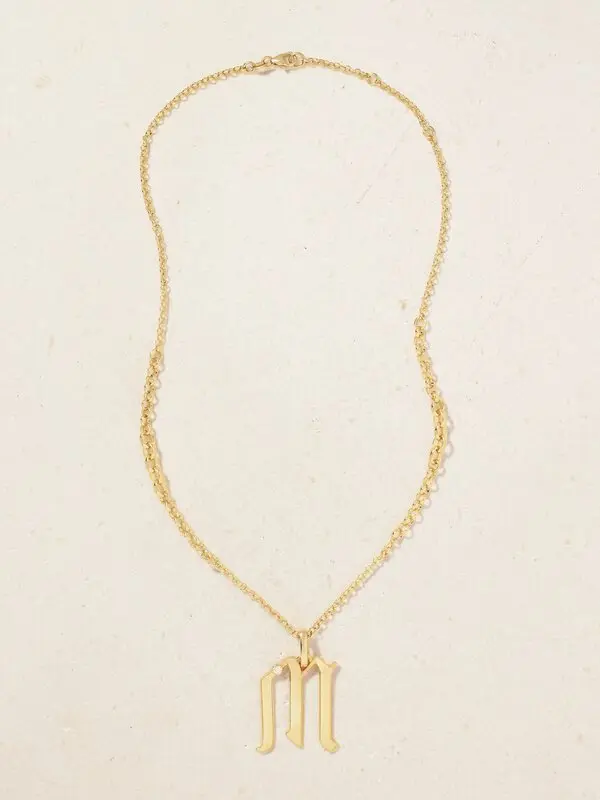 FOUNDRAE Initials 18-karat Diamond Pendant