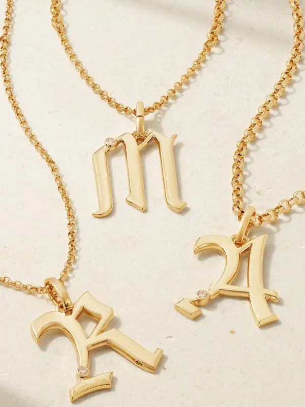 FOUNDRAE Initials 18-karat Diamond Pendant