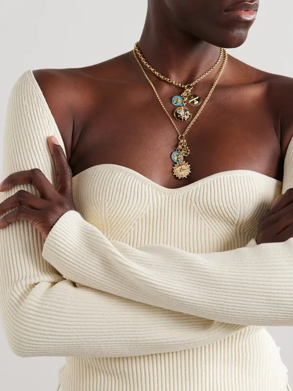 FOUNDRAE 18-karat Enamel And Diamond Medallion Necklace