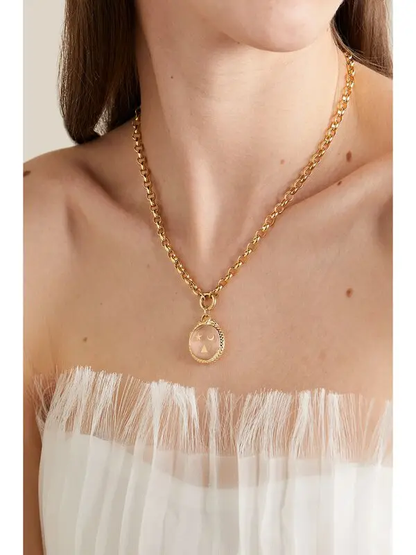 FOUNDRAE Wholeness 18-karat Quartz And Diamond Necklace