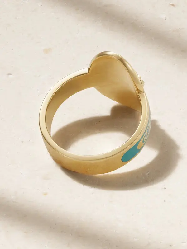 FOUNDRAE Reverie 18-karat Diamond And Enamel Ring