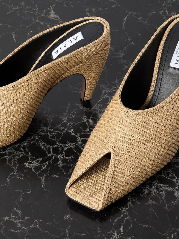 Alaïa Spike Raffia Pumps