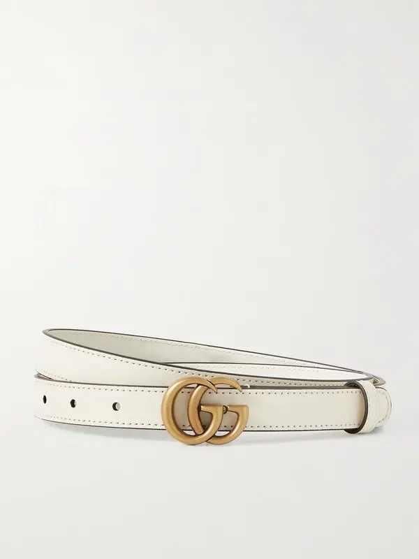 Gucci Gg Marmont Leather Belt - Ivory
