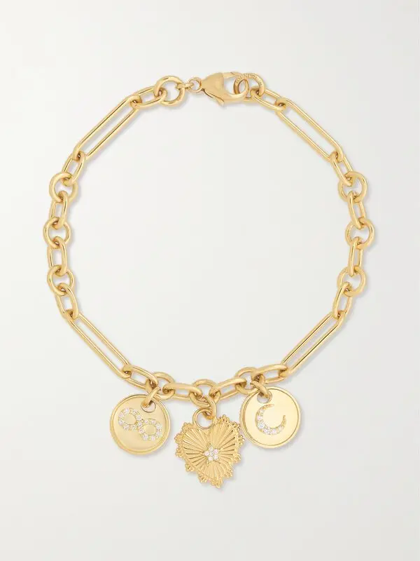 FOUNDRAE Love & Karma 18-karat Diamond Bracelet - Gold