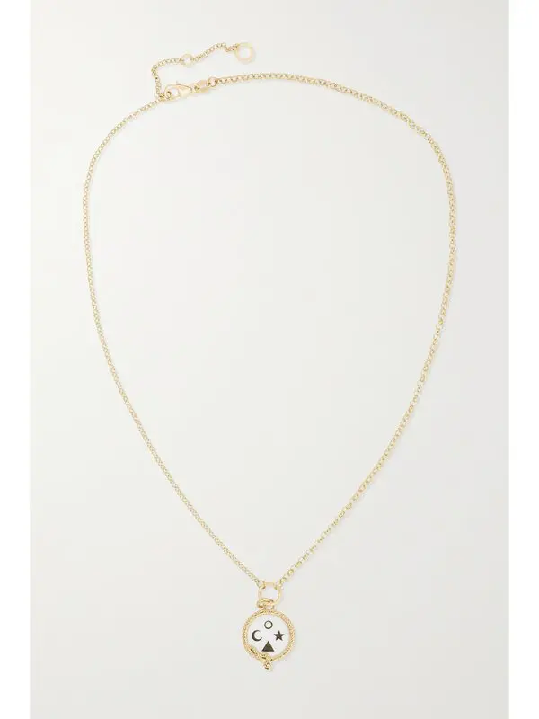 FOUNDRAE Wholeness 18-karat Enamel And Diamond Necklace
