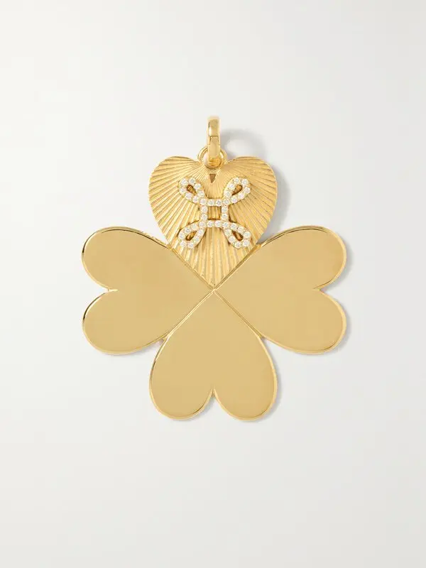 FOUNDRAE Four Heart Clover 18-karat Diamond Pendant - Gold