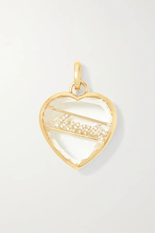 FOUNDRAE Amate 18-karat Quartz And Diamond Pendant - Gold
