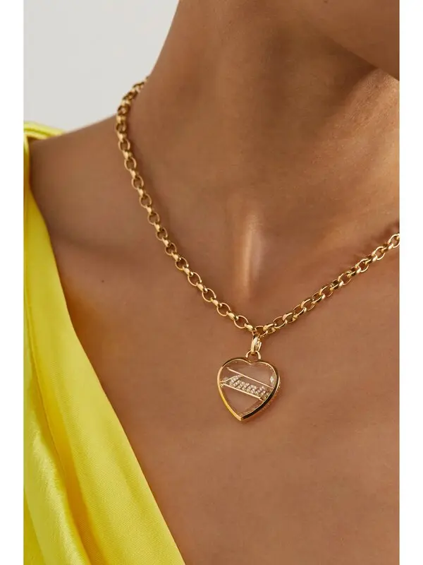 FOUNDRAE Amate 18-karat Quartz And Diamond Pendant