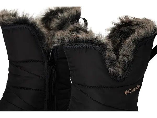 Columbia Minx Slip V Quilted Boots With Faux Fur Trim - Black