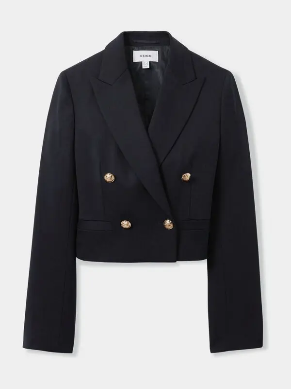 REISS Leigh Cropped Wool-blend Blazer
