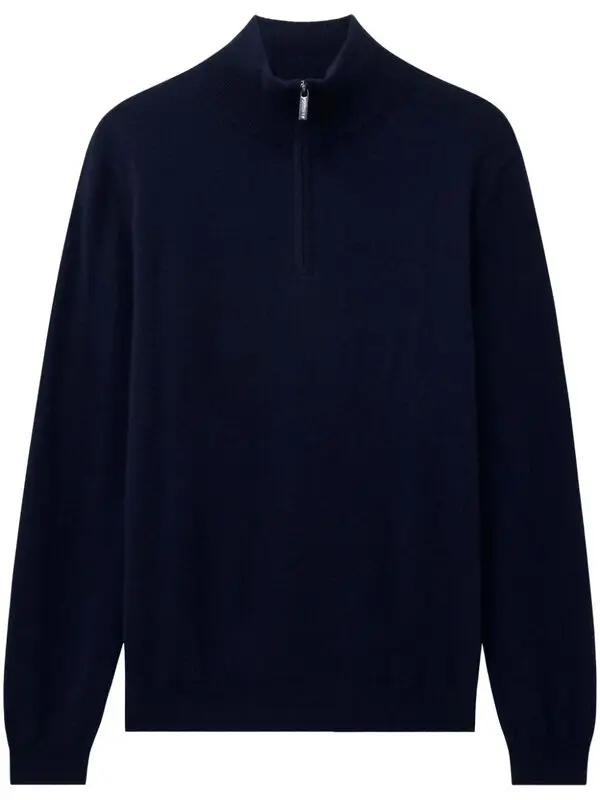Pringle Of Scotland Half-zip Cashmere Jumper - Blue