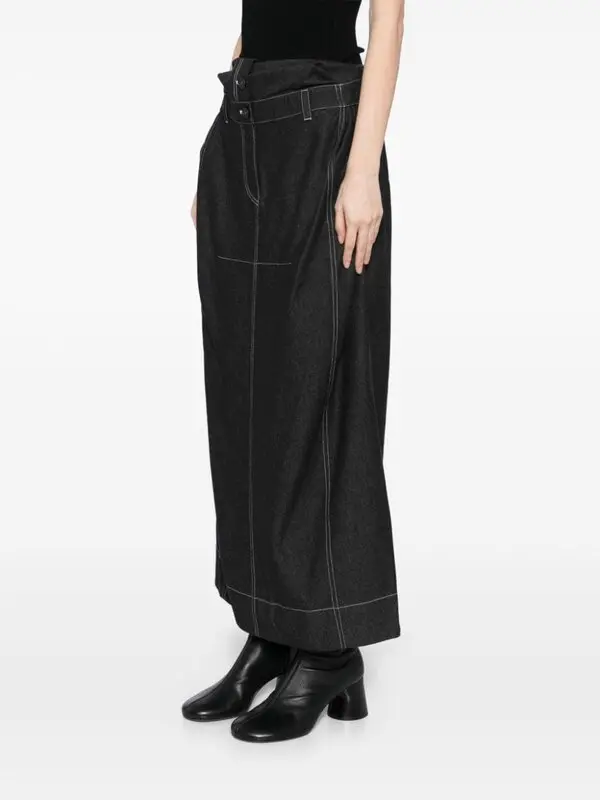 LOW CLASSIC Double Waist Maxi Denim Skirt